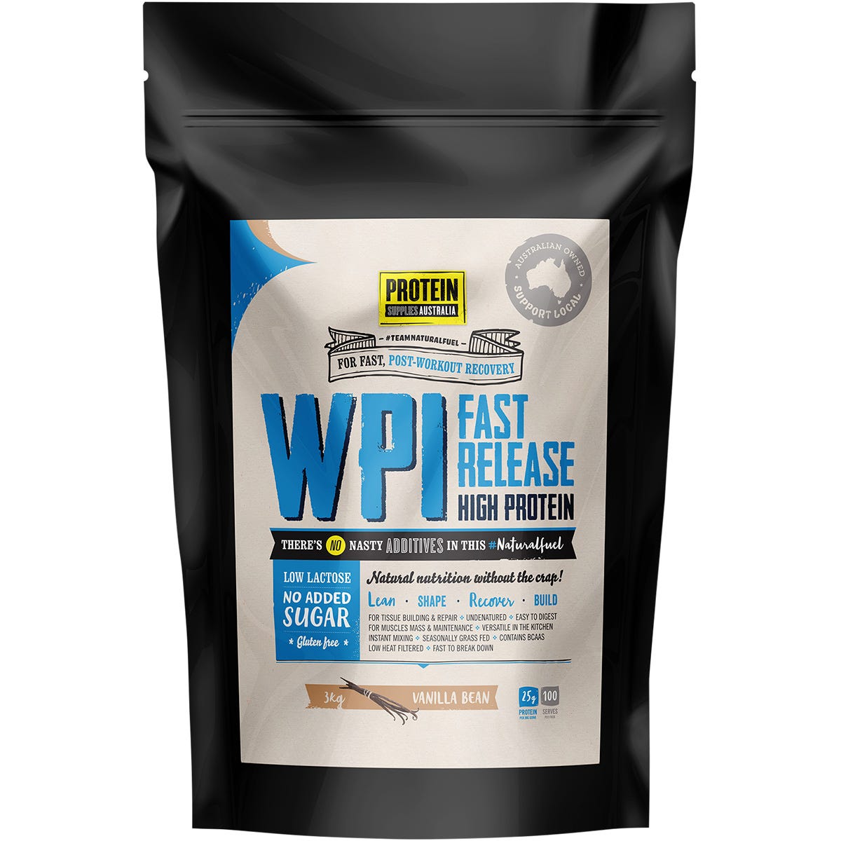 Protein Supplies Australia WPI Whey Protein Isolate Vanilla Bean – Mega Health Warehouse