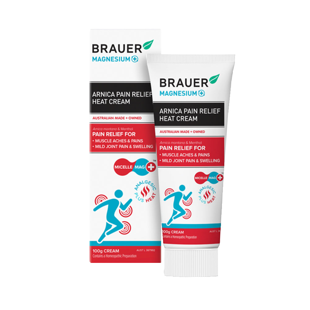 Brauer Magnesium+ Arnica Pain Relief Heat Cream 100g – Mega Health ...