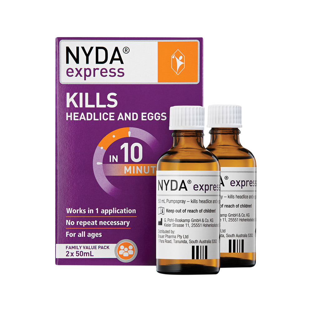 Brauer Nyda Express (Kills Headlice and Eggs) 50ml x 2 Pack – Mega ...