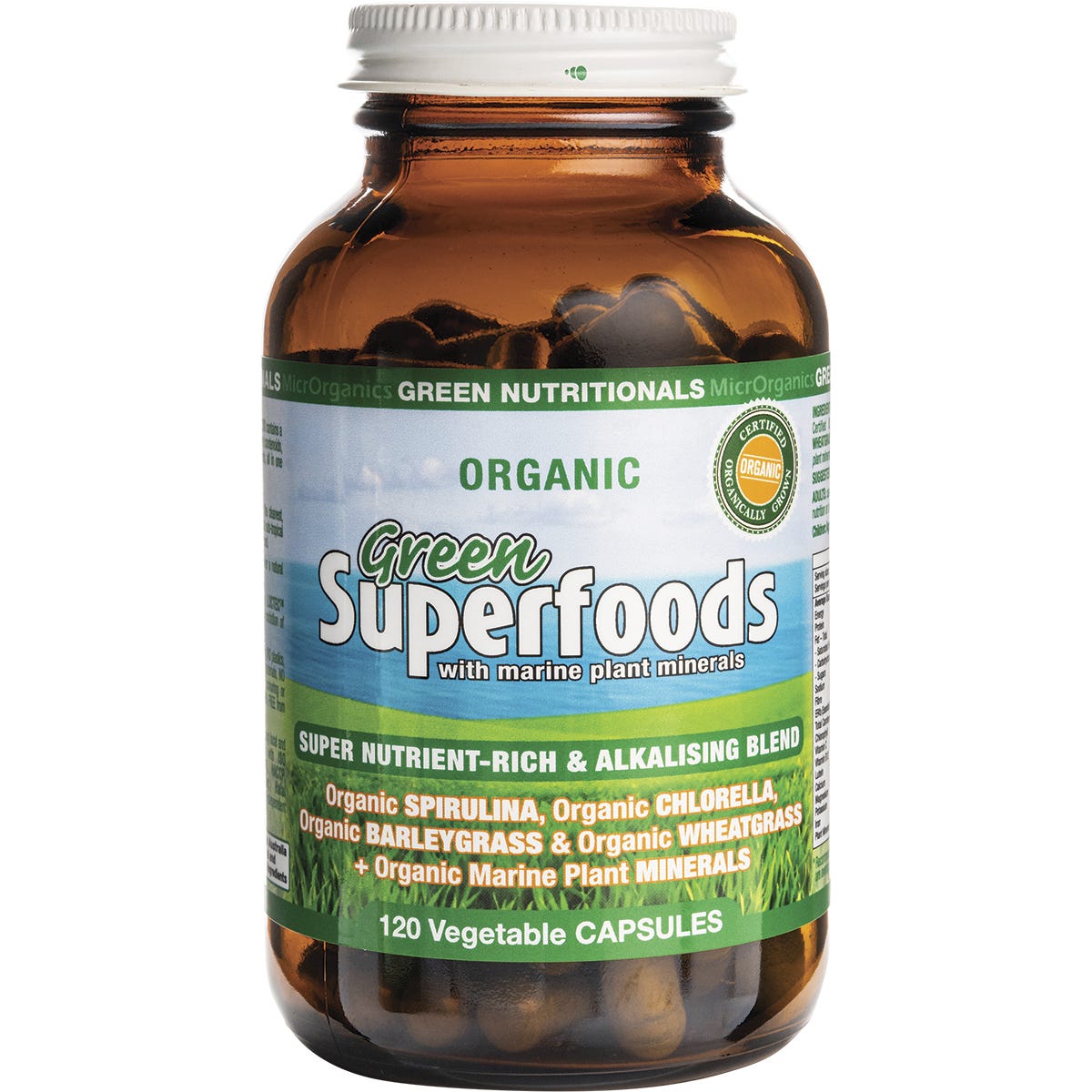 Green Nutritionals Organic Green Superfoods Vegan Capsules 600mg – Mega ...