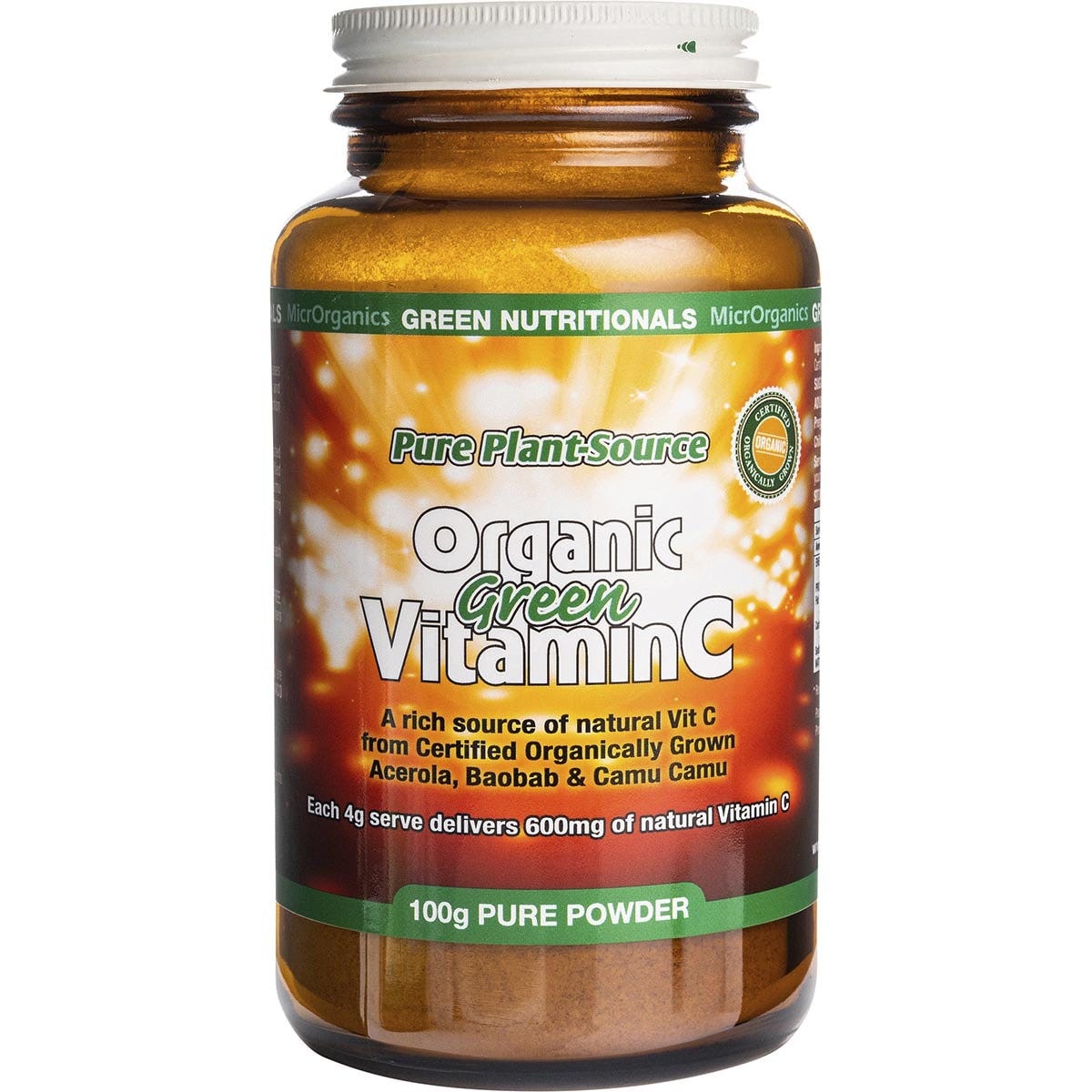 Green Nutritionals Organic Green Vitamin C Powder 600mg – Mega Health ...