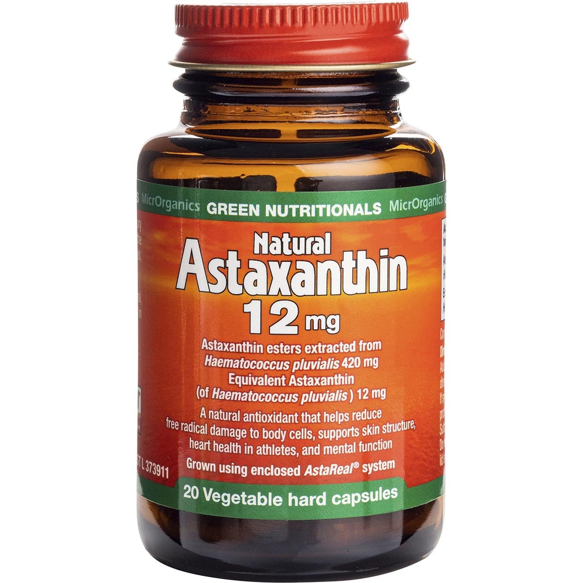 Green Nutritionals Natural Astaxanthin Vegan Capsules 12mg – Mega ...