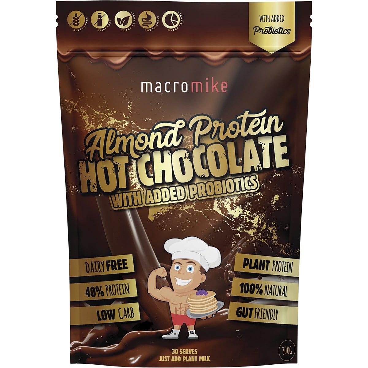 Macro Mike Protein Hot Chocolate Almond with Probiotics – Mega Health ...