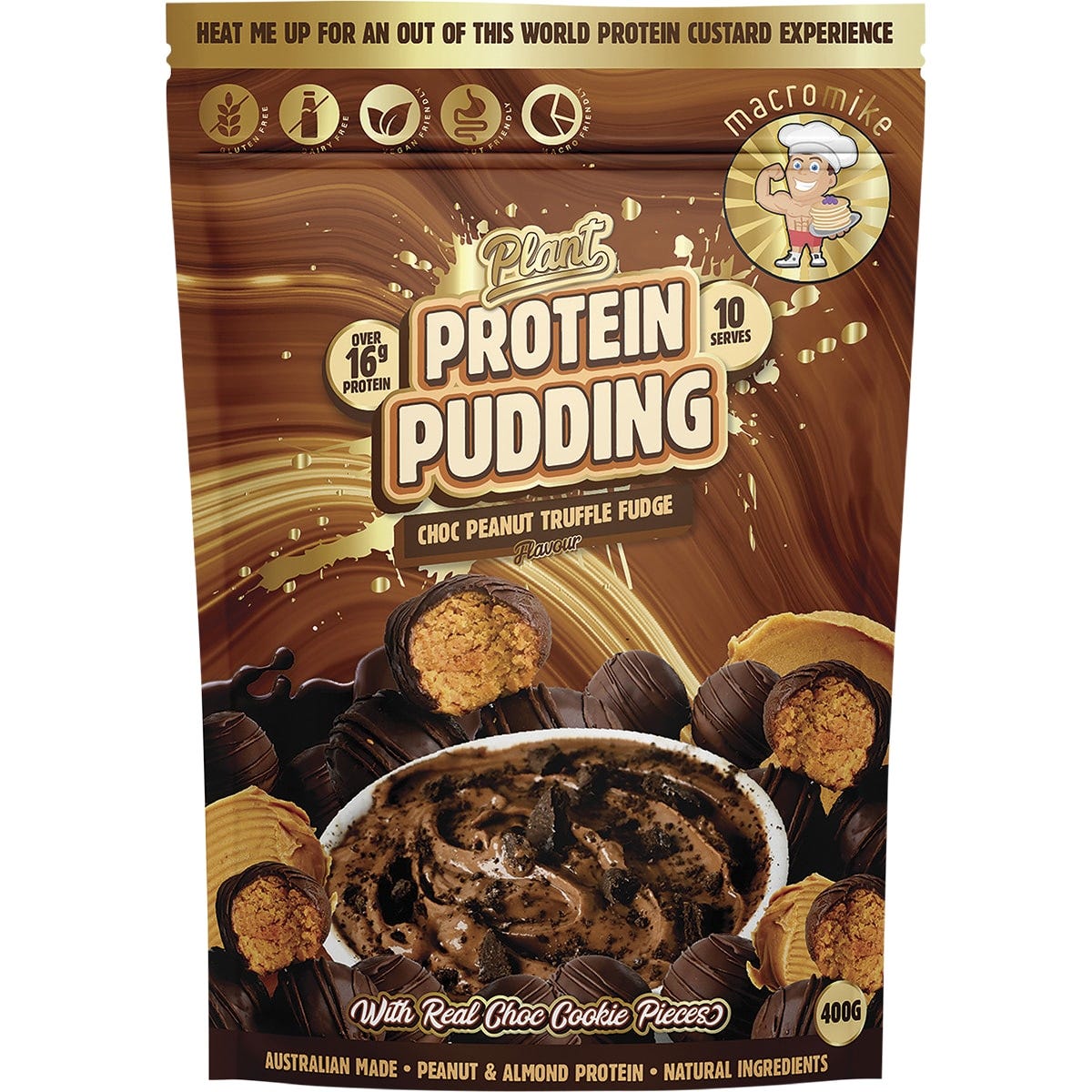 Macro Mike Plant Protein Pudding Choc Peanut Truffle Fudge – Mega ...