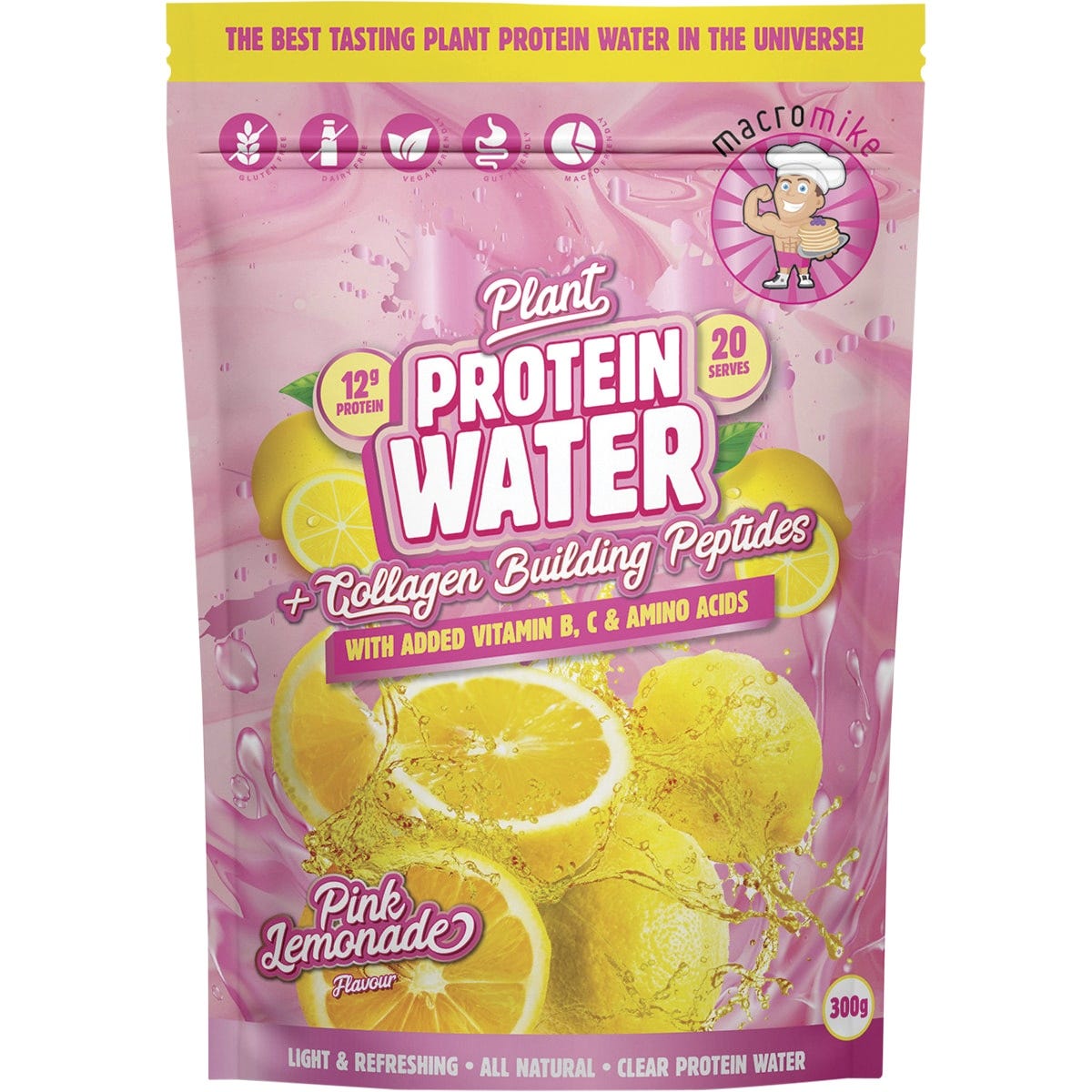 Macro Mike Plant Protein Water Pink Lemonade – Mega Health Warehouse