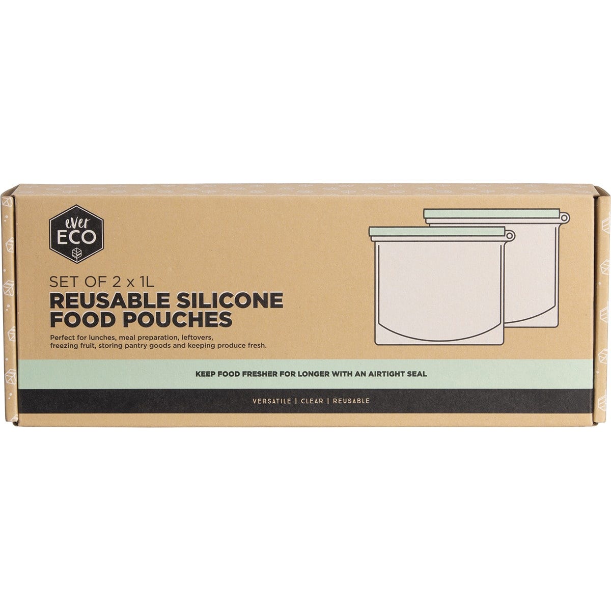 Ever Eco Reusable Silicone Food Pouches Set of 2 x 1L – Mega Health ...