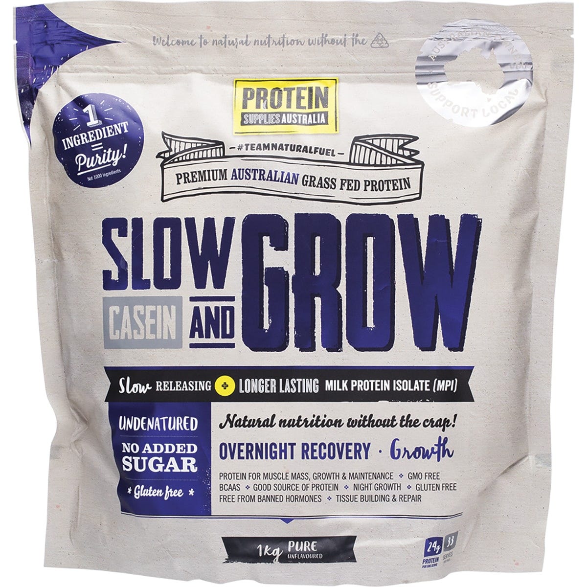 Protein Supplies Australia Slow & Grow Slow Release Pure – Mega Health ...